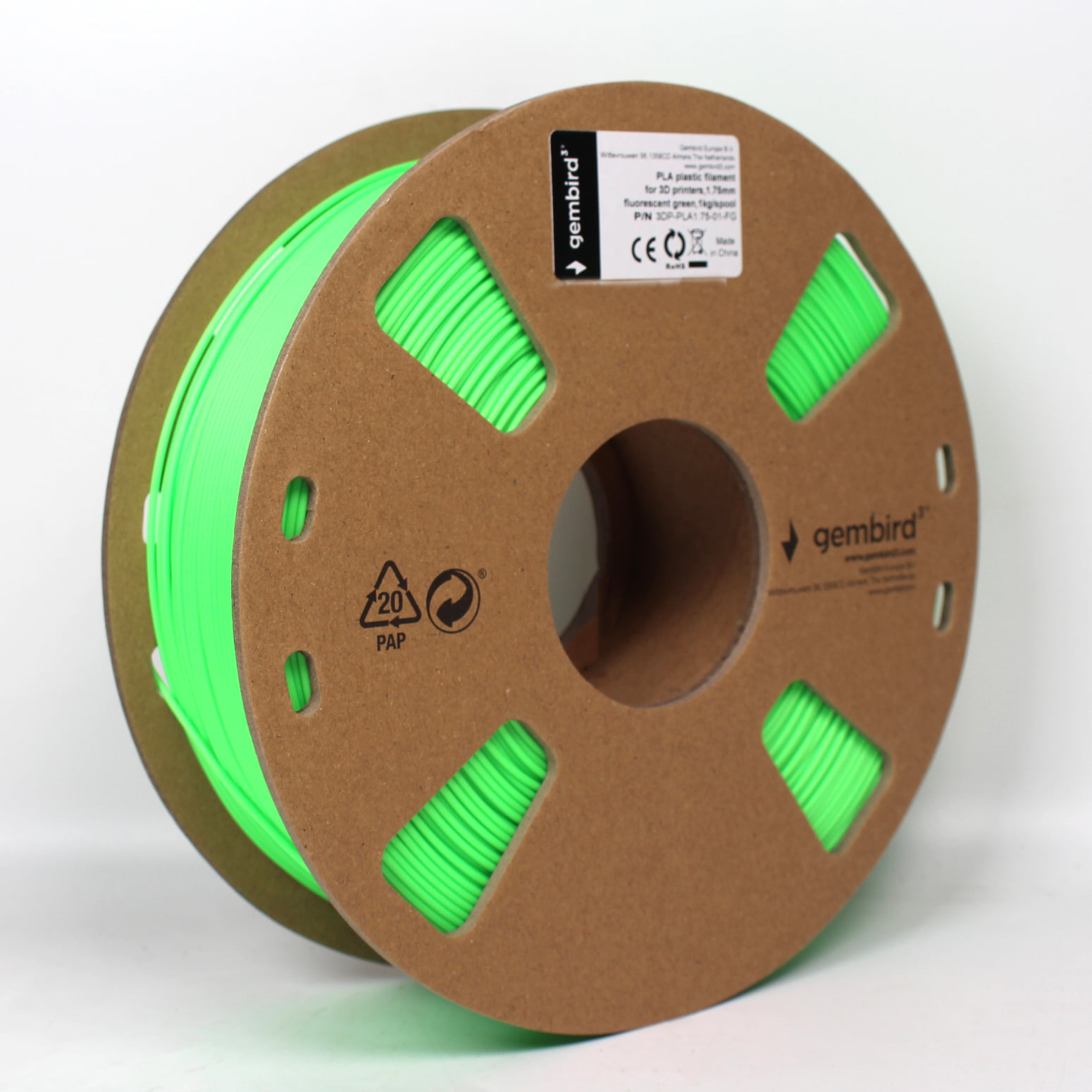 PLA filament Fluorgroen, 1.75 mm, 1 kg kopen - 3Dfilamentshop